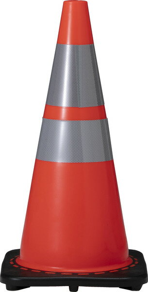 外寸：355×355×700mm 材質：PVC(台座：リサイクル材) テープは高輝度タイプを使用