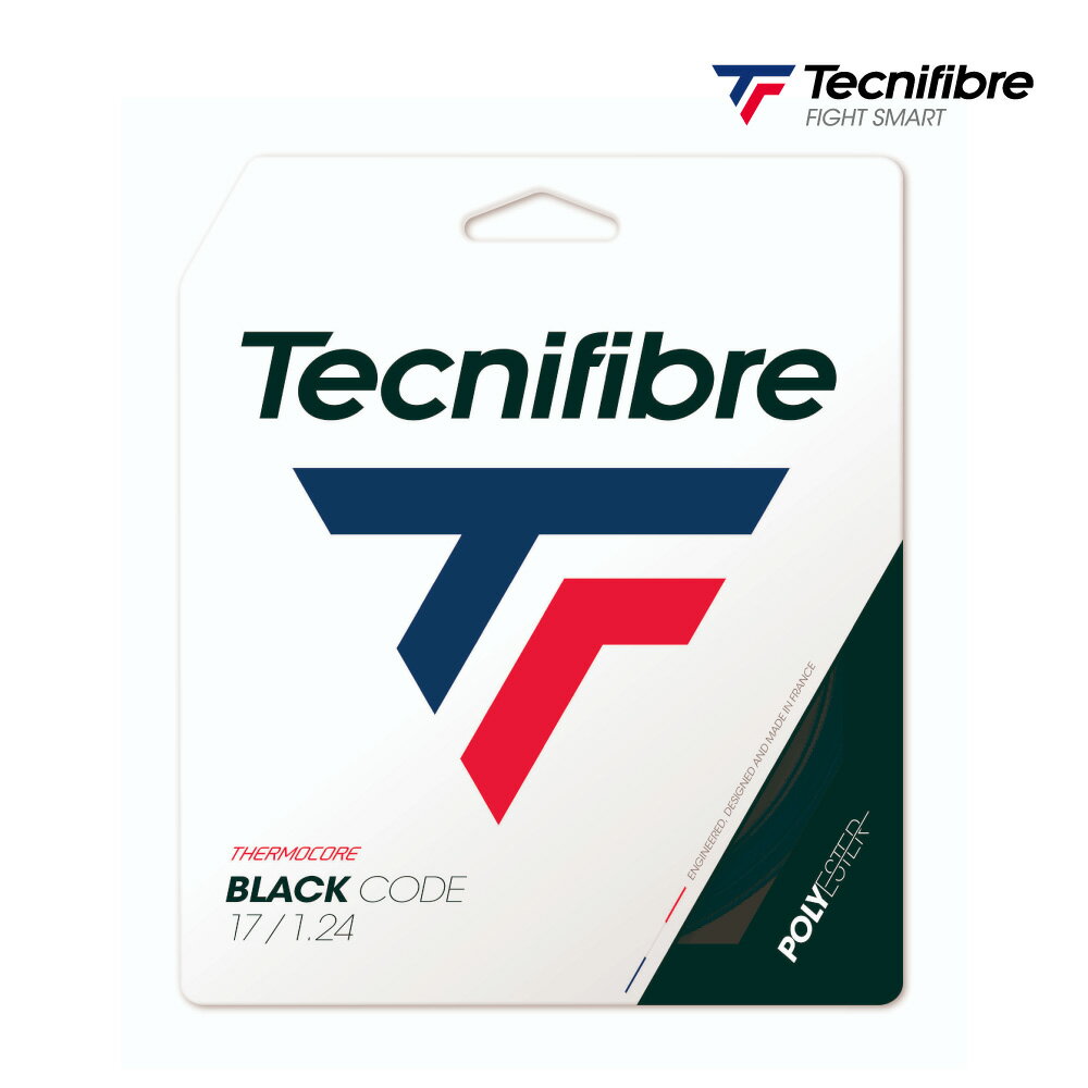 【商品名】Tecnifibre BLACK CODE（ブラックコード） 【品　番】　04GBL-12m 【カラー】　ブラック（BLK）、ファイアー（FIR）、ライム（LIM） 【素　材】ポリエステル 【構　造】ポリエステルモノ、特殊添加剤、...