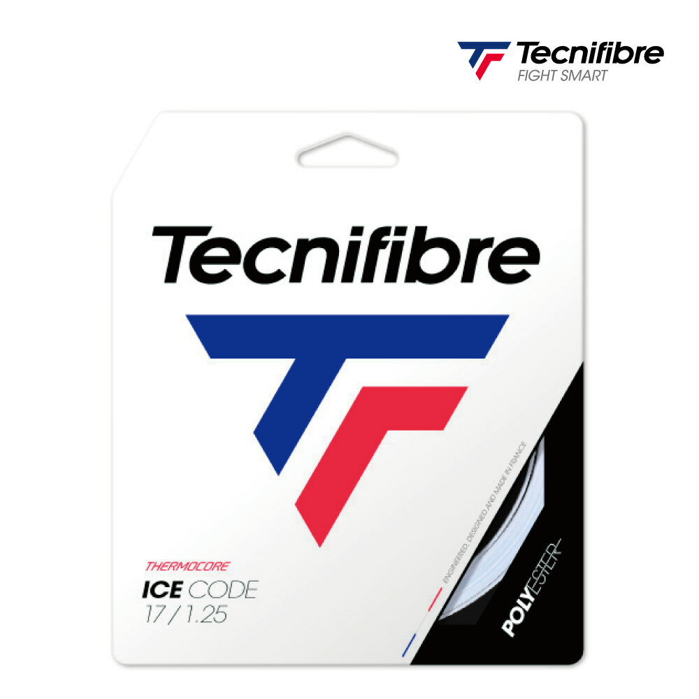 【商品名】Tecnifibre ICE CODE（アイスコード） 【品　番】　04GIC120 / 04GIC125 / 04GIC130 【カラー】　ホワイト（WHT） 【素　材】ポリエステル 【構　造】ポリエステルモノ 【長　さ】　12...