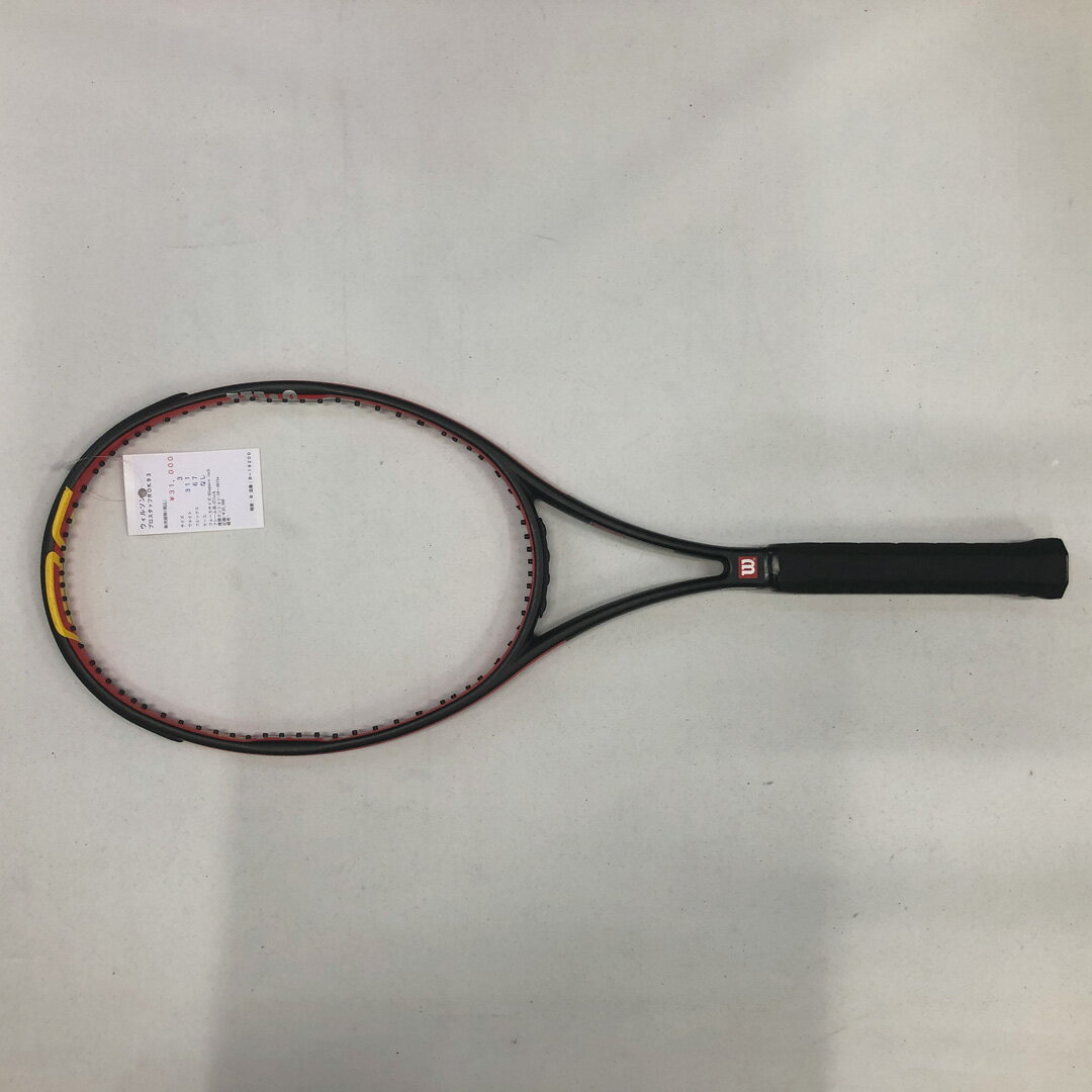 【商品名】 プロスタッフROK93【メーカー】 ウィルソン【フェイスサイズ】 93平方インチ【フレーム長】 27インチ【推奨テンション】 50〜60lbs【定価】 32,000円【グリップサイズ】 3【重量（実測値）】 311g【フレックス...