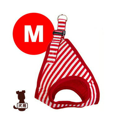 【同梱可】 お洒落なボーダー柄の可愛いハーネス。 ●材質：ポリエステル、ナイロン ●対象：中型犬 ●胴周りサイズ：480〜560mm　