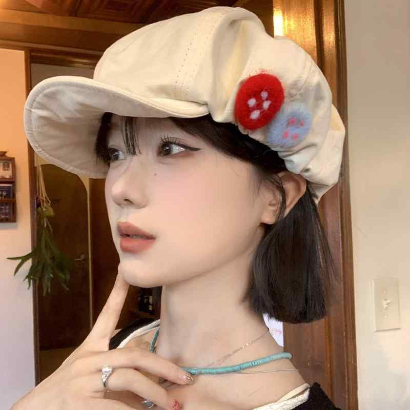 レトロ 帽子 女性 夏 カラフル フェルト ボタン付き 画家 ベレー帽 ベージュ 黒 女性 レディース 可愛い おしゃれ お出かけ 八角形 キャスケット ヴィンテージ風 通気性 吸湿性 Mサイズ プレゼント クラシック 小物 紫外線防止 ソ...