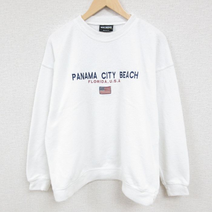XL★古着 長袖 スウェット メンズ 90年代 90s フロリダ 大きいサイズ クルーネック USA製 白 &yen;&nbsp;3,900（税込） XL★古着 長袖 スウェット メンズ 90年代 90s 刺繍 大きいサイズ クルーネック ...