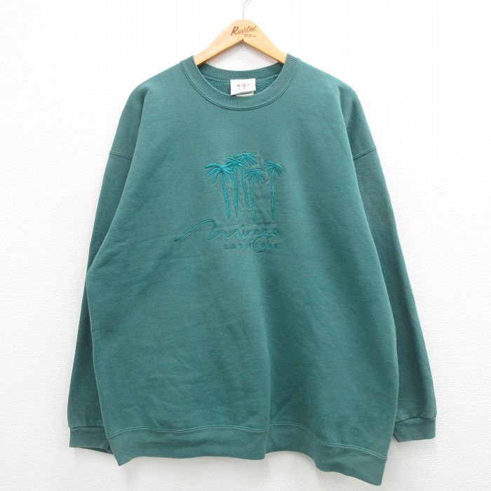 XL★古着 長袖 スウェット メンズ 00年代 00s 犬 刺繍 大きいサイズ クルーネック 緑系 &yen;&nbsp;3,900（税込） XL★古着 長袖 ビンテージ スウェット メンズ 00年代 00s ヤシの木 刺繍 フロリダ 大き...