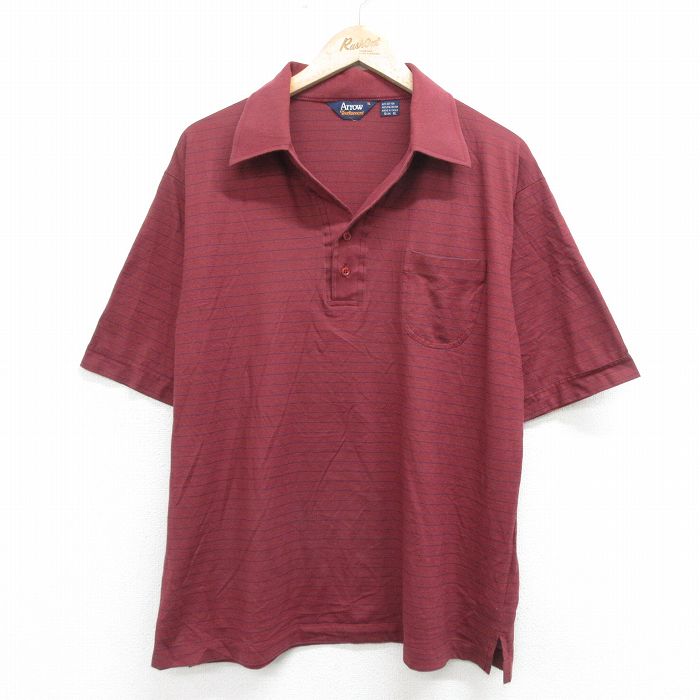 XL★古着 シアーズ 半袖 ポロ シャツ メンズ 80年代 80s 開襟 オープンカラー 紺他 ボーダー &yen;&nbsp;2,400（税込） XL★古着 シアーズ 半袖 ポロ シャツ メンズ 80年代 80s パイル地 ラグラン 開襟...