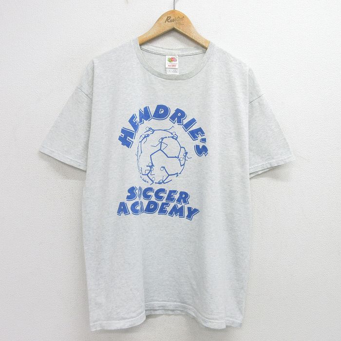 XL★古着 半袖 ビンテージ Tシャツ メンズ 00年代 00s サッカー 大きいサイズ クルーネック 薄グレー 霜降り &yen;&nbsp;3,900（税込） XL★古着 フルーツオブザルーム 半袖 ビンテージ Tシャツ メンズ 00年...