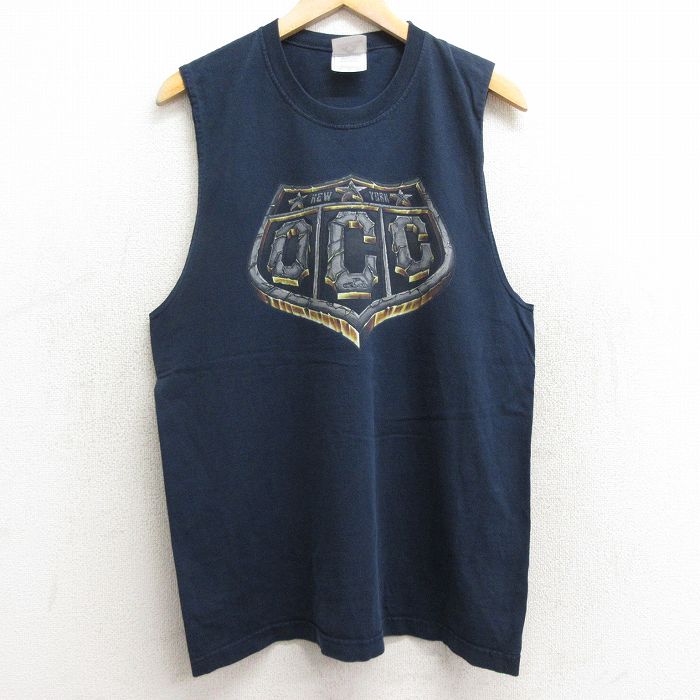 L★古着 チャンピオン champion ノースリーブ ビンテージ Tシャツ メンズ 00年代 00s ワンポイントロゴ ラグラン コットン クルーネック 紺 &yen;&nbsp;3,900（税込） L★古着 ノースリーブ ビンテージ T...