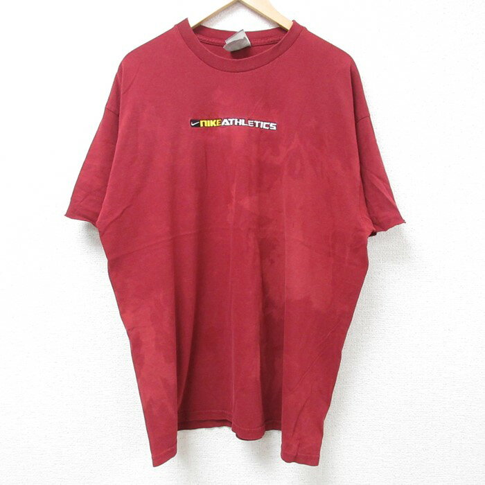 XL★古着 ナイキ NIKE 半袖 ビンテージ Tシャツ メンズ 00年代 00s JUST DO IT 大きいサイズ コットン クルーネック エンジ &yen;&nbsp;2,400（税込） XL★古着 ナイキ NIKE 半袖 ビンテージ...