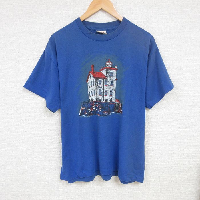 XL★古着 半袖 ビンテージ Tシャツ メンズ 90年代 90s ジョージア 大きいサイズ クルーネック 薄紺 &yen;&nbsp;2,400（税込） XL★古着 半袖 ビンテージ Tシャツ メンズ 90年代 90s アイスクリーム コッ...