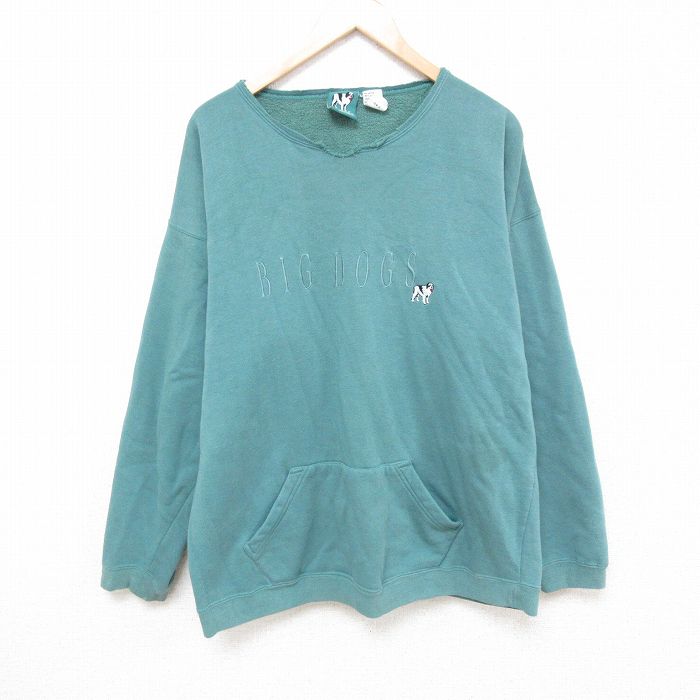 XL★古着 ビッグドッグス BIG DOGS 長袖 フリース トップス メンズ 00年代 00s ビッグロゴ 刺繍 大きいサイズ クルーネック 緑 &yen;&nbsp;3,900（税込） XL★古着 ラルフローレン ポロジーンズ 長袖 ス...