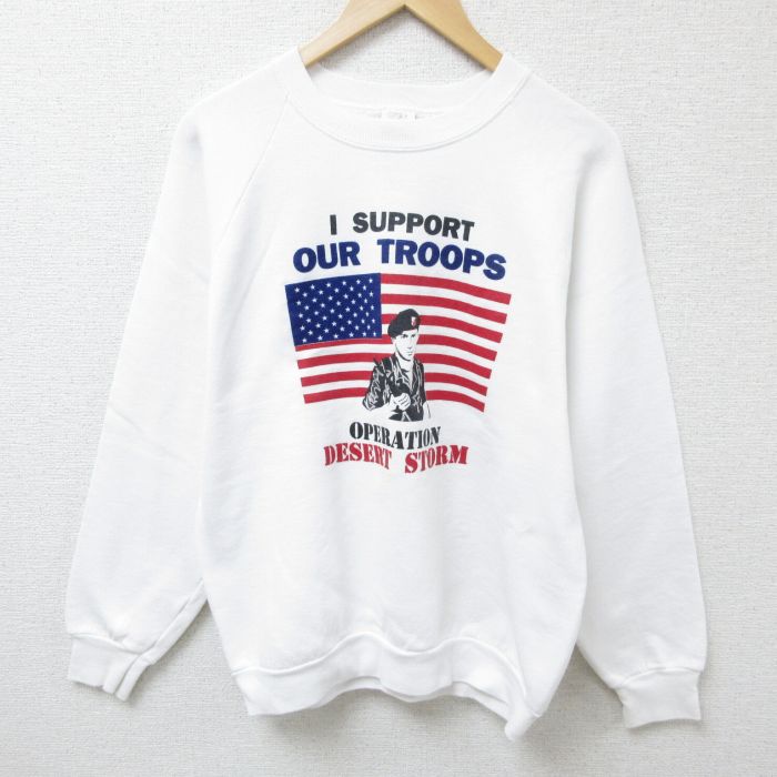 M★古着 フルーツオブザルーム 長袖 スウェット メンズ 90年代 90s LETS ラグラン クルーネック USA製 白 &yen;&nbsp;2,400（税込） M★古着 フルーツオブザルーム 長袖 スウェット メンズ 90年代 90s...