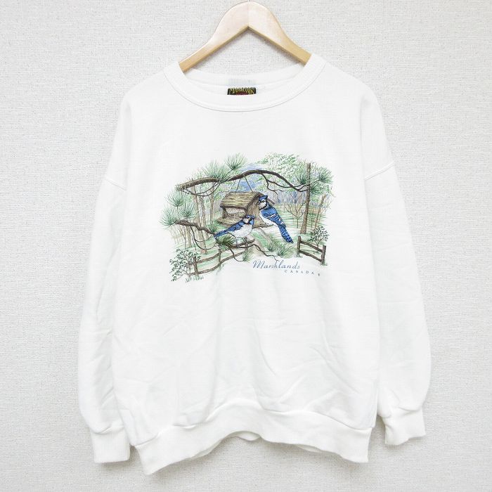 XL★古着 長袖 スウェット メンズ 00年代 00s 鳥 刺繍 クルーネック 白 &yen;&nbsp;2,900（税込） XL★古着 長袖 スウェット メンズ 00年代 00s ヒルトンヘッド 刺繍 大きいサイズ クルーネック USA製...