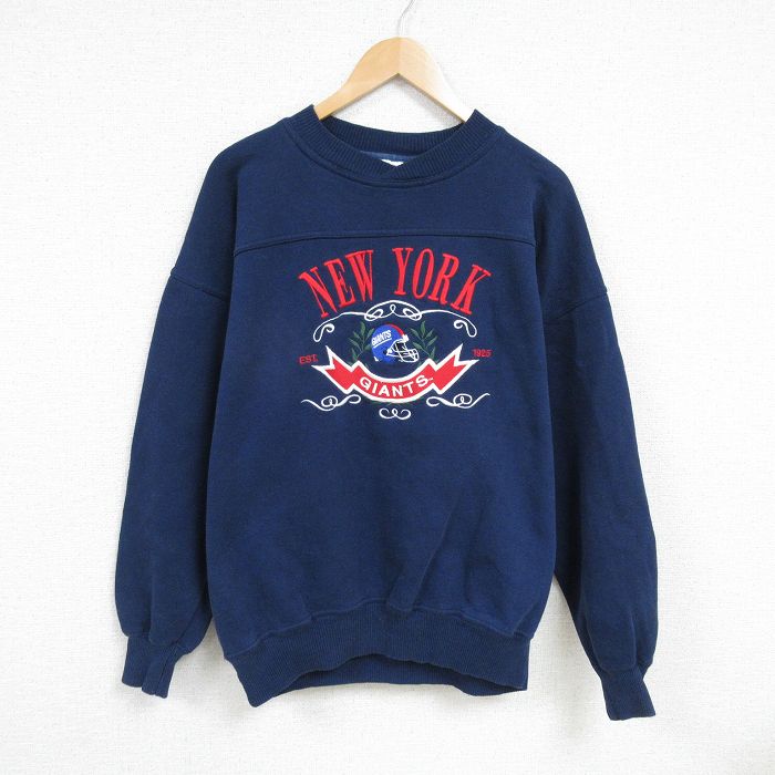 XL★古着 長袖 スウェット メンズ 00年代 00s NFL ニューヨークジャイアンツ 刺繍 大きいサイズ クルーネック 青 アメフト スーパーボウル &yen;&nbsp;3,900（税込） XL★古着 長袖 スウェット メンズ 00年...