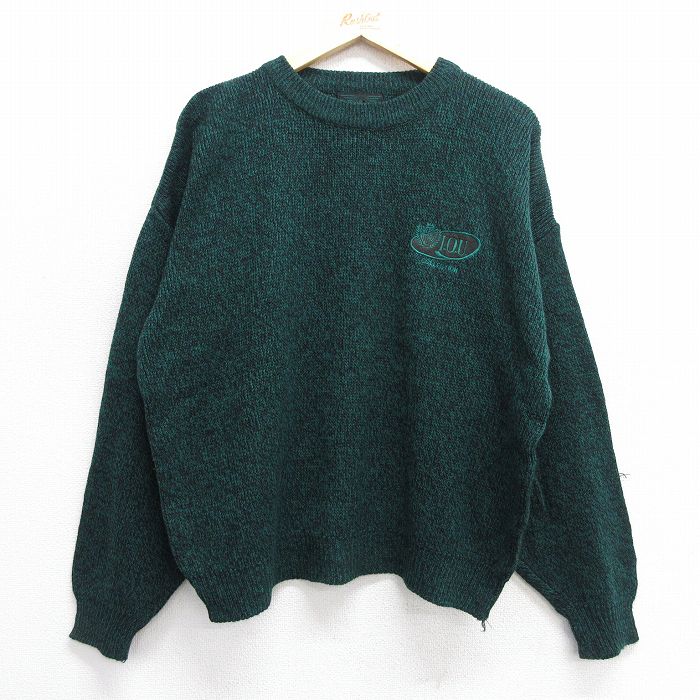 XL★古着 I.O.U. 長袖 セーター メンズ 90年代 90s 大きいサイズ アクリル クルーネック USA製 黒他 &yen;&nbsp;1,900（税込） XL★古着 長袖 セーター メンズ 90年代 90s 無地 大きいサイズ ラ...