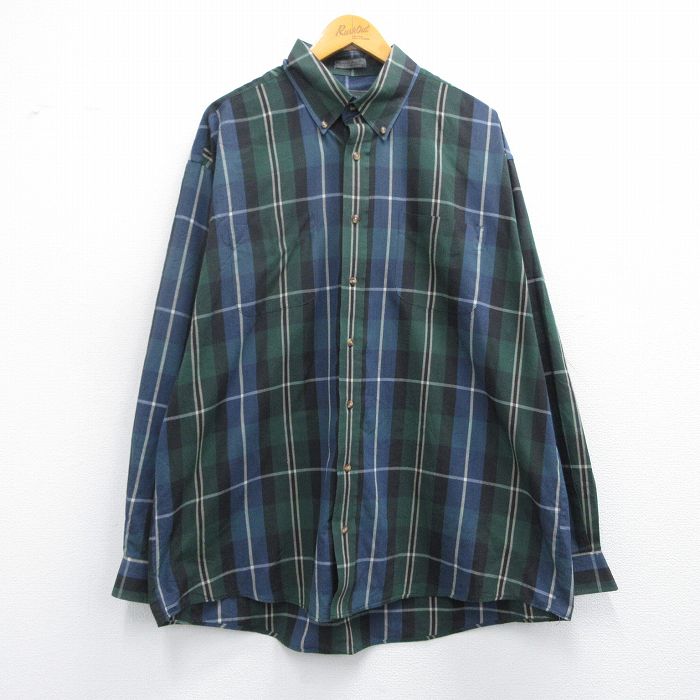 XL★古着 長袖 シャツ メンズ 大きいサイズ ボタンダウン 紺他 チェック &yen;&nbsp;2,900（税込） XL★古着 バンヒューセン 長袖 シャツ メンズ ボタンダウン 紺他 チェック &yen;&nbsp;2,900（税込）...