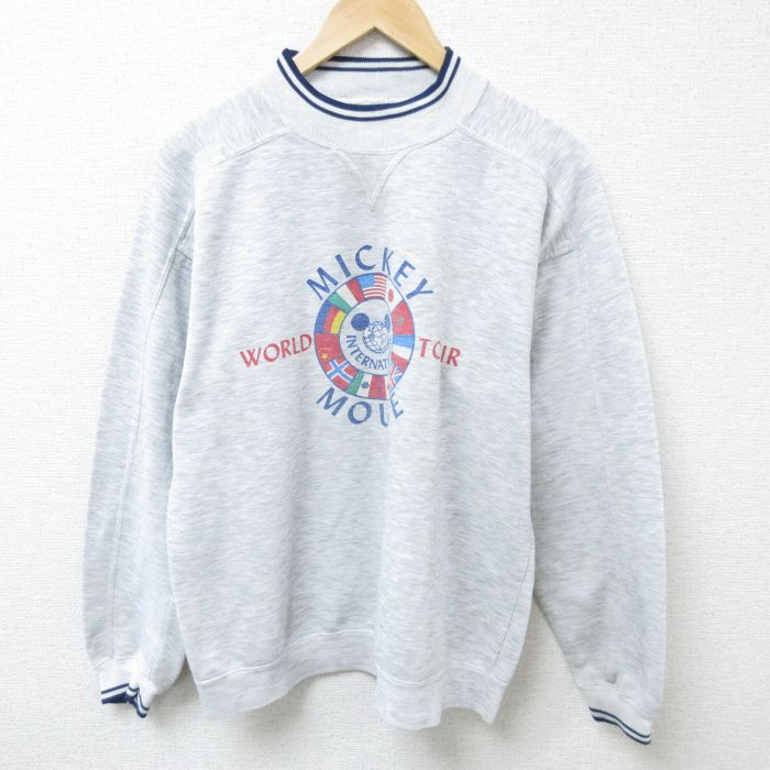 L★古着 長袖 スウェット メンズ 90年代 90s ディズニー DISNEY ミッキー MICKEY MOUSE 刺繍 クルーネック USA製 紺 &yen;&nbsp;3,900（税込） L★古着 長袖 スウェット メンズ 00年代 0...