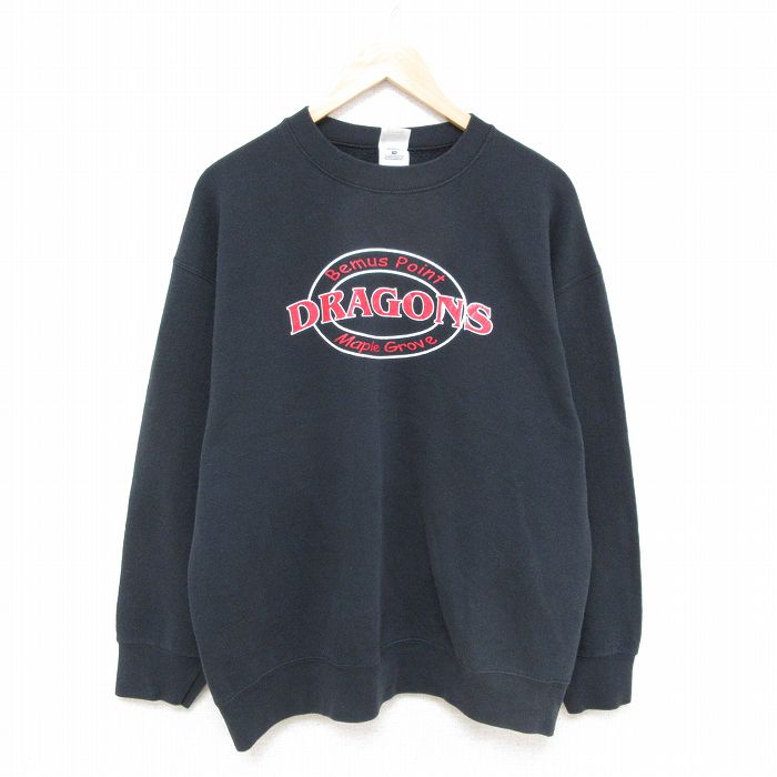 XL★古着 フルーツオブザルーム 長袖 スウェット メンズ 00年代 00s BLUEDEVILS 大きいサイズ クルーネック 黒 &yen;&nbsp;3,900（税込） XL★古着 フルーツオブザルーム 長袖 スウェット メンズ 00年...
