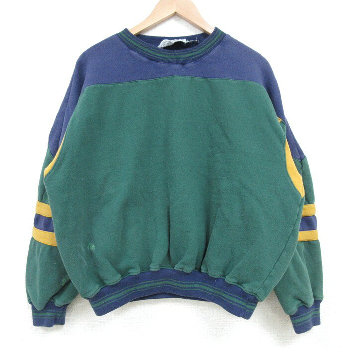 L★古着 長袖 スウェット メンズ 00年代 00s グランマ ラグラン クルーネック 紺他 &yen;&nbsp;3,900（税込） L★古着 長袖 スウェット メンズ 00年代 00s 無地 ラグラン クルーネック ベージュ &yen;...
