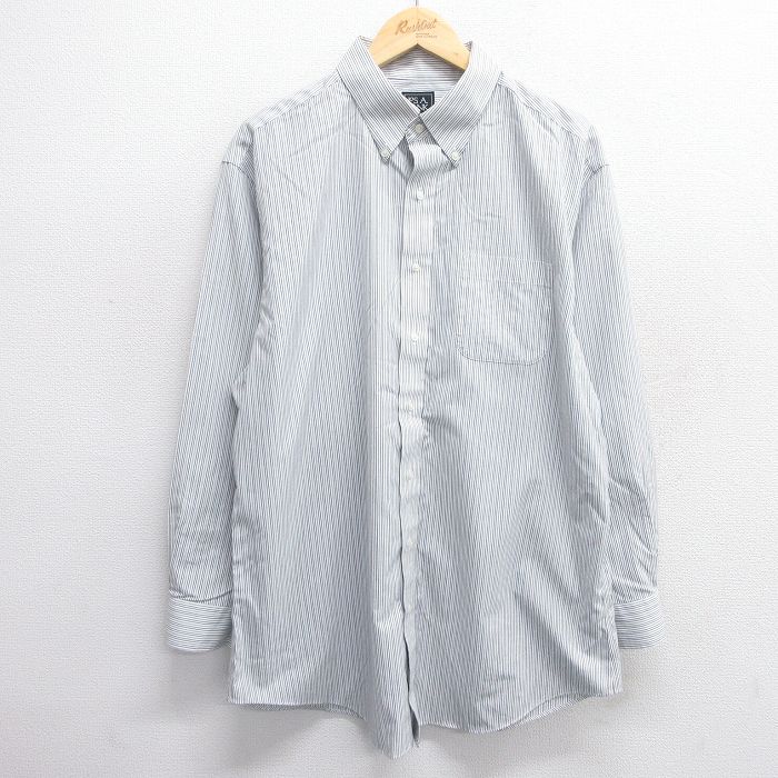 L★古着 JOS A BANK 長袖 シャツ メンズ ロング丈 コットン 白 &yen;&nbsp;2,400（税込） L★古着 JOS A BANK 長袖 シャツ メンズ コットン 白他 チェック &yen;&nbsp;2,400（税込）...