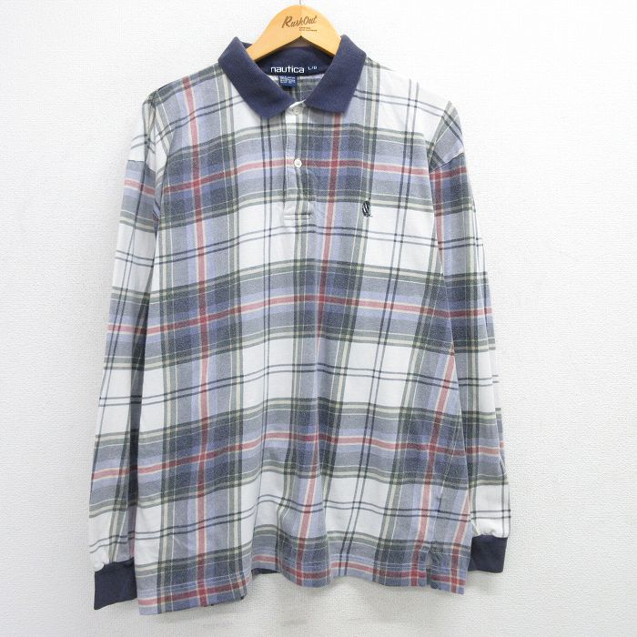 XL★古着 ノーティカ 長袖 ブランド シャツ メンズ 90年代 90s ワンポイントロゴ コットン ボタンダウン 紺他 チェック &yen;&nbsp;2,400（税込） XL★古着 ノーティカ 長袖 ブランド シャツ メンズ 90年代 ...