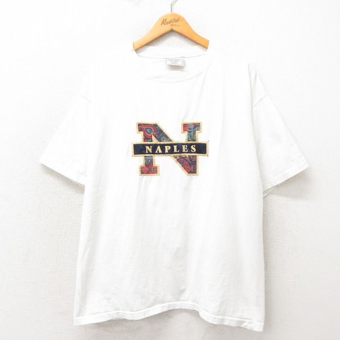 XL★古着 半袖 ビンテージ Tシャツ メンズ 90年代 90s アイリッシュ 刺繍 大きいサイズ コットン クルーネック USA製 白 &yen;&nbsp;2,400（税込） XL★古着 半袖 ビンテージ Tシャツ メンズ 90年代 9...