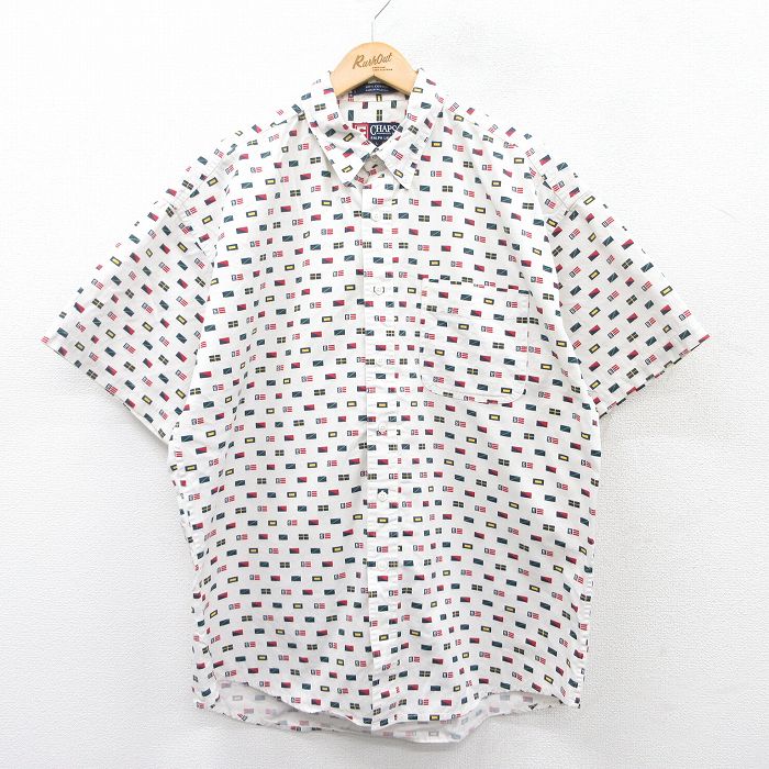XL★古着 ラルフローレン チャップス 半袖 ブランド シャツ メンズ 90年代 90s 大きいサイズ ロング丈 コットン ボタンダウン 黄他 チェック &yen;&nbsp;1,900（税込） XL★古着 ラルフローレン 半袖 ブランド ...