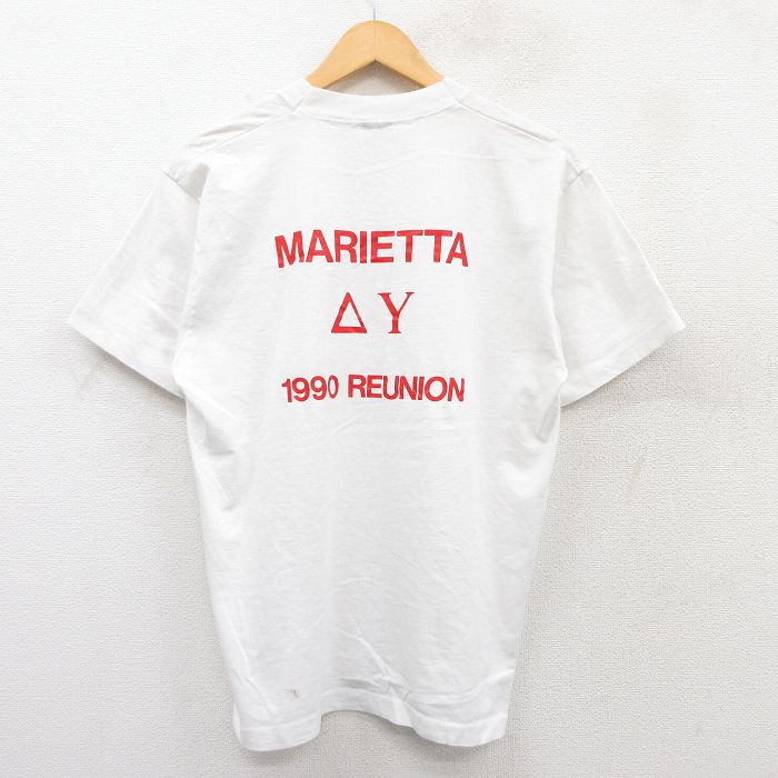 L★古着 半袖 ビンテージ Tシャツ メンズ 90年代 90s 星条旗 クルーネック 白 &yen;&nbsp;2,900（税込） L★古着 半袖 ビンテージ Tシャツ メンズ 90年代 90s 星条旗 コットン クルーネック USA製 白...