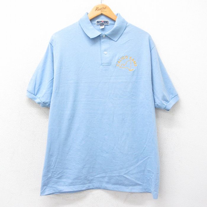 XL★古着 ジャージーズ 半袖 ポロ シャツ メンズ 90年代 90s CALICO SAMS 大きいサイズ 薄紺 &yen;&nbsp;2,400（税込） XL★古着 ジャージーズ 半袖 ポロ シャツ メンズ 90年代 90s CBC ス...