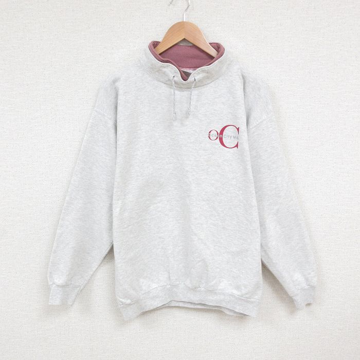 L★古着 長袖 ハーフジップ スウェット メンズ 90年代 90s 車 バイク モックネック ハイネック 緑 霜降り &yen;&nbsp;2,400（税込） L★古着 ラッセル 長袖 スウェット メンズ 90年代 90s 馬 shadow...