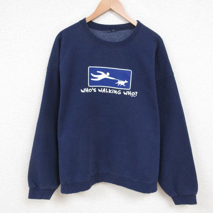 XL★古着 フルーツオブザルーム 長袖 スウェット メンズ 大きいサイズ クルーネック 紺 &yen;&nbsp;3,900（税込） XL★古着 長袖 スウェット メンズ 90年代 90s ノートルダム 大きいサイズ クルーネック 紺 &y...
