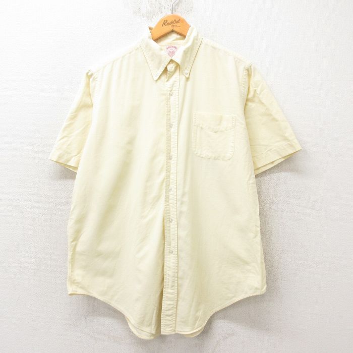 XL★古着 ブルックスブラザーズ 半袖 ブランド シャツ メンズ 90年代 90s ロング丈 ボタンダウン USA製 ベージュ &yen;&nbsp;4,900（税込） XL★古着 バンヒューセン 半袖 シャツ メンズ 90年代 90s オ...