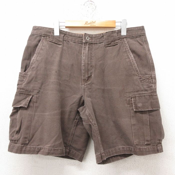W36★古着 ショート カーゴ パンツ ショーツ メンズ ダック地 コットン 薄ベージュ &yen;&nbsp;2,400（税込） W36★古着 ショート カーゴ パンツ ショーツ メンズ 90年代 90s ダック地 コットン ベージュ &...
