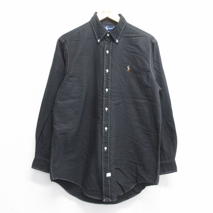L★古着 ラルフローレン 長袖 ブランド シャツ メンズ 90年代 90s ワンポイントロゴ オックスフォード コットン ボタンダウン 黒 &yen;&nbsp;5,900（税込） L★古着 ラルフローレン 長袖 ブランド シャツ メンズ ...