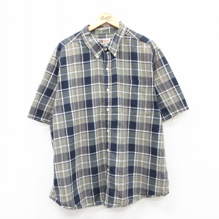 XL★古着 IZOD 半袖 シャツ メンズ 大きいサイズ ロング丈 コットン ボタンダウン 緑他 チェック &yen;&nbsp;2,400（税込） XL★古着 FADED GLORY 半袖 シャツ メンズ 00年代 00s 大きいサイズ ...