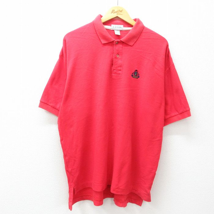 XL★古着 IZOD 半袖 ポロ シャツ メンズ 90年代 90s ワンポイントロゴ 鹿の子 大きいサイズ コットン 緑系 &yen;&nbsp;2,400（税込） XL★古着 IZOD 半袖 ポロ シャツ メンズ 90年代 90s ワンポ...