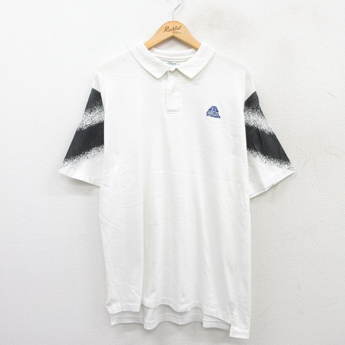 XL★古着 半袖 ハーフジップ ポロ シャツ メンズ 90年代 90s コットン USA製 白他 &yen;&nbsp;3,900（税込） XL★古着 半袖 ハーフジップ ポロ シャツ メンズ 90年代 90s コットン USA製 白他 &...