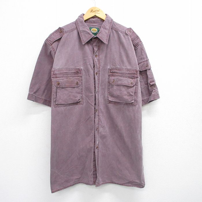 XL★古着 カベラス 半袖 ワーク シャツ メンズ 00年代 00s 大きいサイズ ロング丈 コットン 緑系 &yen;&nbsp;4,900（税込） XL★古着 カベラス 半袖 ハンティング シャツ メンズ 00年代 00s 大きいサイズ...