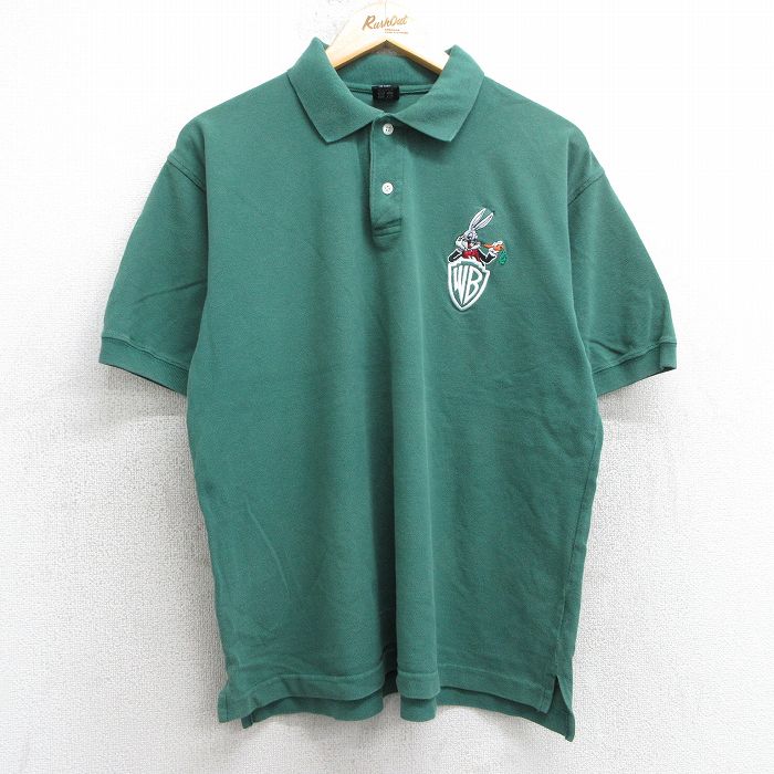 XL★古着 半袖 ポロ シャツ メンズ 90年代 90s ルーニーテューンズ バッグスバニー 大きいサイズ コットン 緑 &yen;&nbsp;2,900（税込） XL★古着 半袖 ポロ シャツ メンズ ルーニーテューンズ バッグスバニー ...