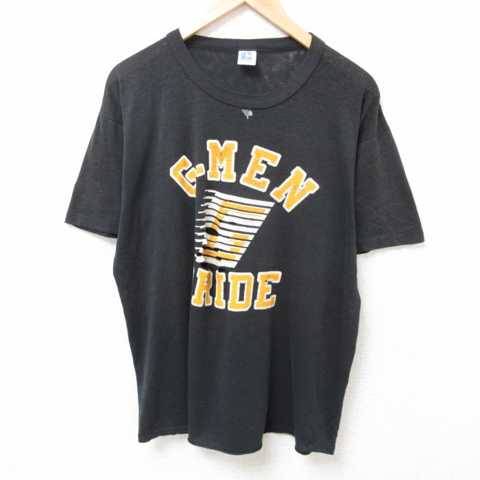 XL★古着 ラッセル 半袖 ビンテージ Tシャツ メンズ 80年代 80s SUMMIT 大きいサイズ コットン クルーネック USA製 黒 &yen;&nbsp;3,900（税込） XL★古着 半袖 ビンテージ Tシャツ メンズ 80年代...