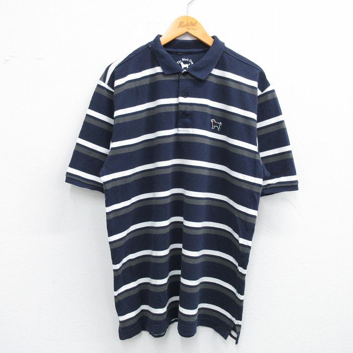XL★古着 半袖 ポロ シャツ メンズ The Black Dog ワンポイントロゴ 鹿の子 コットン 紺他 ボーダー &yen;&nbsp;3,900（税込） XL★古着 半袖 ポロ シャツ メンズ Slazenger 鹿の子 大きいサイ...
