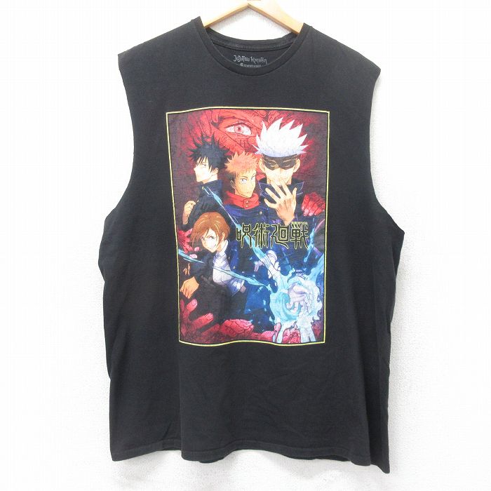 XL★古着 ノースリーブ Tシャツ メンズ アニメ 鬼滅の刃 コットン クルーネック 黒 &yen;&nbsp;2,900（税込） XL★古着 ノースリーブ Tシャツ メンズ アニメ ニコロデオン ラグラッツ コットン クルーネック 黒 &...