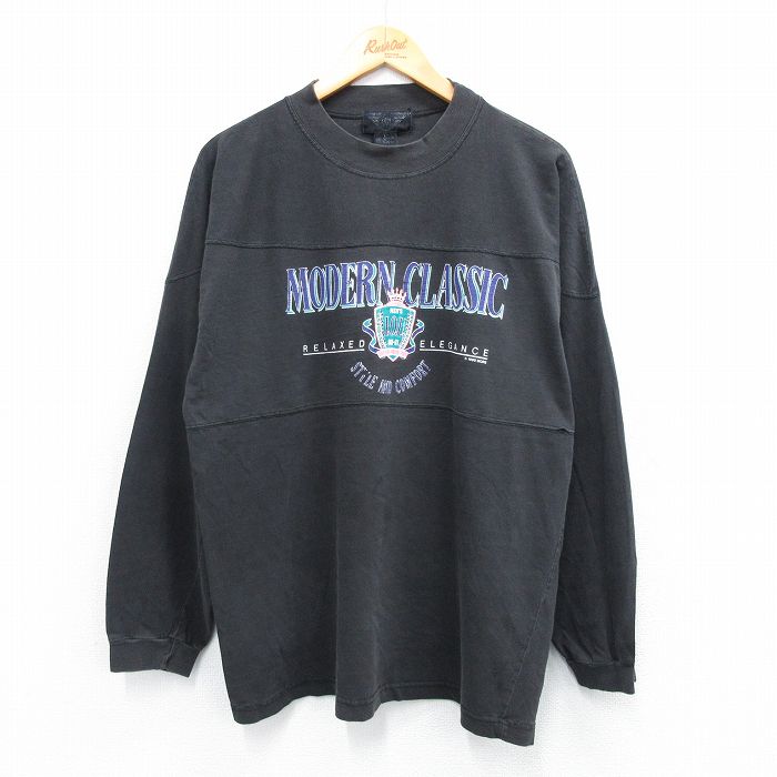XL★古着 長袖 ビンテージ Tシャツ メンズ 90年代 90s PURE コットン クルーネック USA製 黒 &yen;&nbsp;2,900（税込） XL★古着 長袖 ビンテージ Tシャツ メンズ 90年代 90s 310 MOTOR...