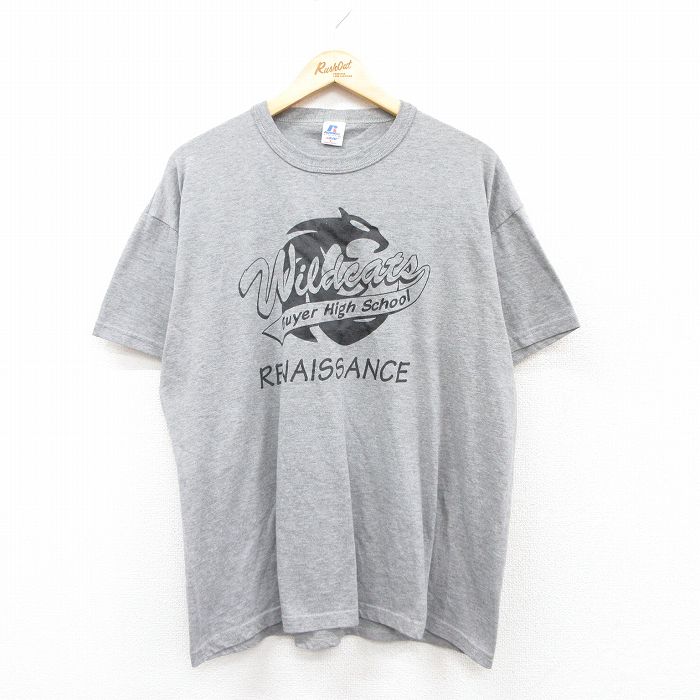 XL★古着 ラッセル 半袖 ビンテージ Tシャツ メンズ 00年代 00s ワンポイントロゴ クルーネック グレー 霜降り &yen;&nbsp;3,900（税込） XL★古着 ラッセル 半袖 ビンテージ Tシャツ メンズ 00年代 00s...