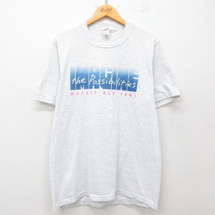 L★古着 半袖 ビンテージ Tシャツ メンズ 90年代 90s ヨット クルーネック USA製 薄グレー 霜降り &yen;&nbsp;2,400（税込） L★古着 半袖 ビンテージ Tシャツ メンズ 90年代 90s DARE クルーネッ...