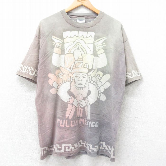XL★古着 半袖 ビンテージ Tシャツ メンズ 00年代 00s コットン クルーネック 青他 タイダイ &yen;&nbsp;2,400（税込） XL★古着 半袖 ビンテージ Tシャツ メンズ 00年代 00s 壁画 コットン クルーネッ...