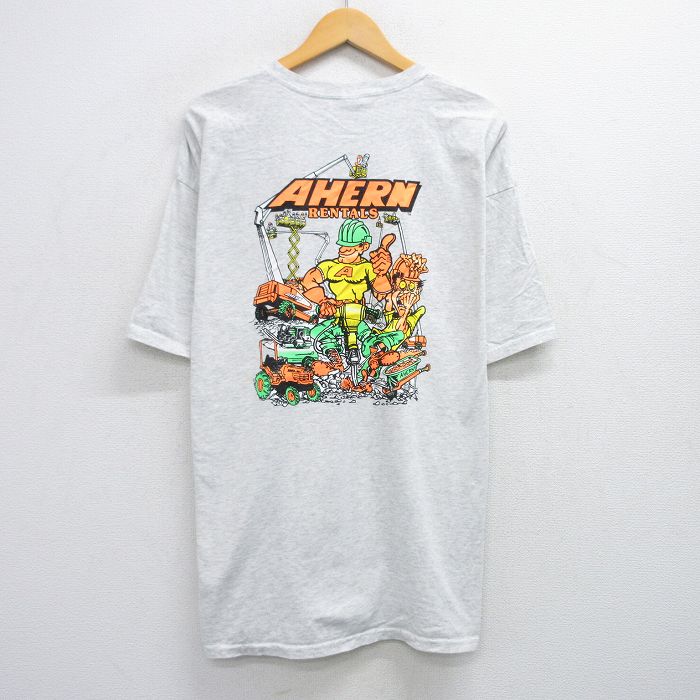 XL★古着 フルーツオブザルーム 半袖 ビンテージ Tシャツ メンズ 00年代 00s トラクター 大きいサイズ クルーネック 薄グレー 霜降り &yen;&nbsp;3,900（税込） XL★古着 半袖 ビンテージ Tシャツ メンズ 00...