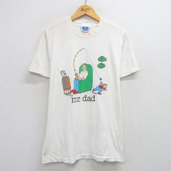 XL★古着 半袖 ビンテージ Tシャツ メンズ 80年代 80s カレッジ コットン クルーネック USA製 白 &yen;&nbsp;3,900（税込） XL★古着 半袖 ビンテージ Tシャツ メンズ 80年代 80s ワークアウト コッ...