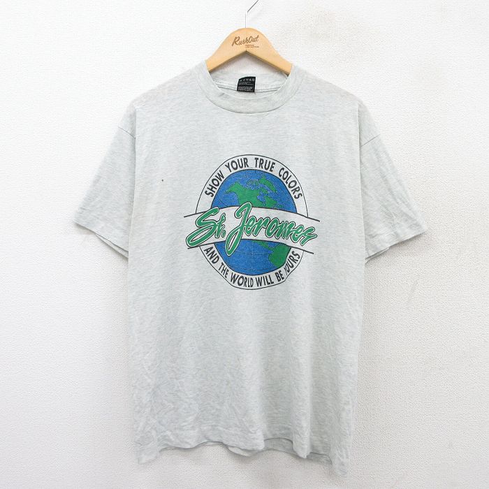 L★古着 フルーツオブザルーム 半袖 ビンテージ Tシャツ メンズ 90年代 90s 腕 クルーネック USA製 薄グレー 霜降り &yen;&nbsp;3,900（税込） L★古着 フルーツオブザルーム 半袖 ビンテージ Tシャツ メンズ...