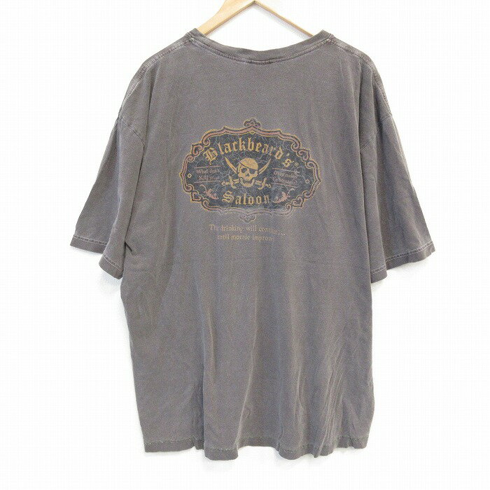 XL★古着 半袖 Tシャツ メンズ ザフラッシュ 大きいサイズ コットン クルーネック 薄こげ茶 &yen;&nbsp;2,400（税込） XL★古着 半袖 Tシャツ メンズ スカルパイレーツ 大きいサイズ コットン クルーネック 黒 &y...