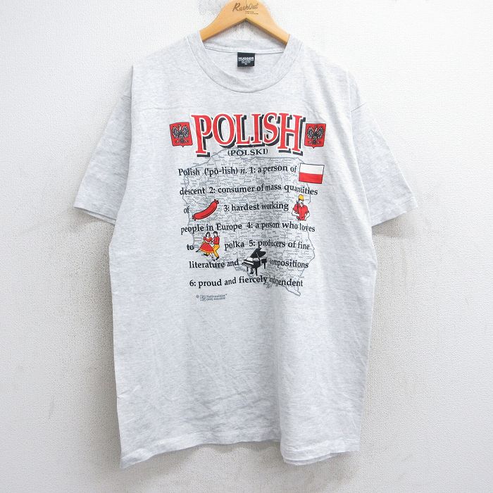 XL★古着 半袖 ビンテージ Tシャツ メンズ 90年代 90s 船 地図 大きいサイズ コットン クルーネック USA製 薄グレー 霜降り &yen;&nbsp;3,900（税込） XL★古着 半袖 ビンテージ Tシャツ メンズ 90年代...